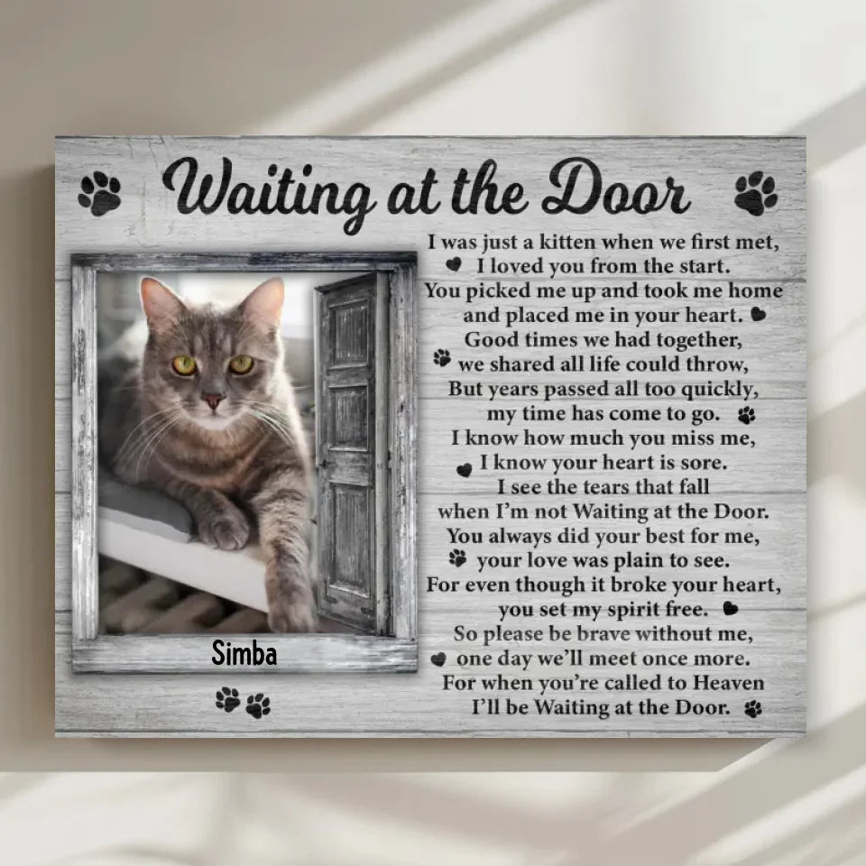 Waiting At The Door Cat Poem | Cat Memorial Gifts