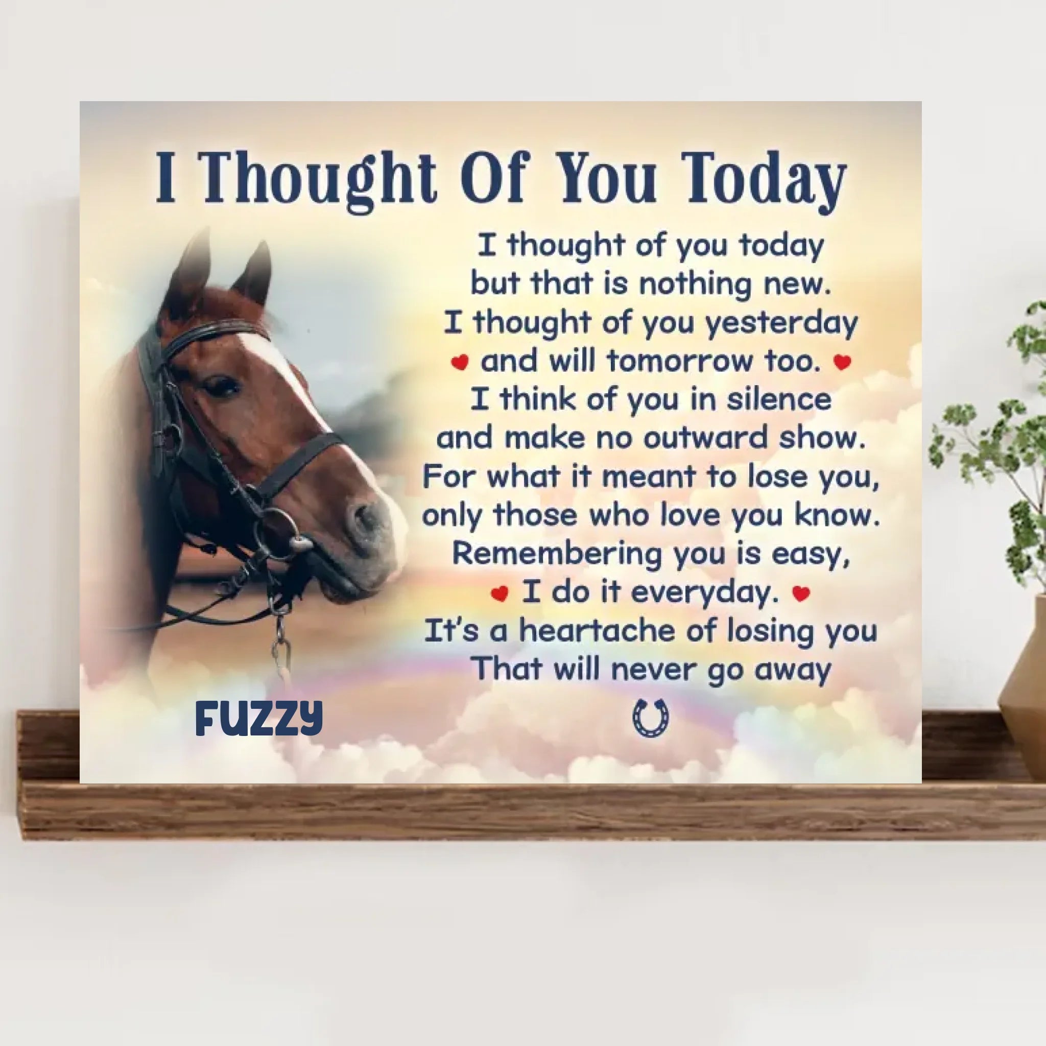 I Thought Of You Today Horse Poem | Custom Horse Memorial Canvas Print