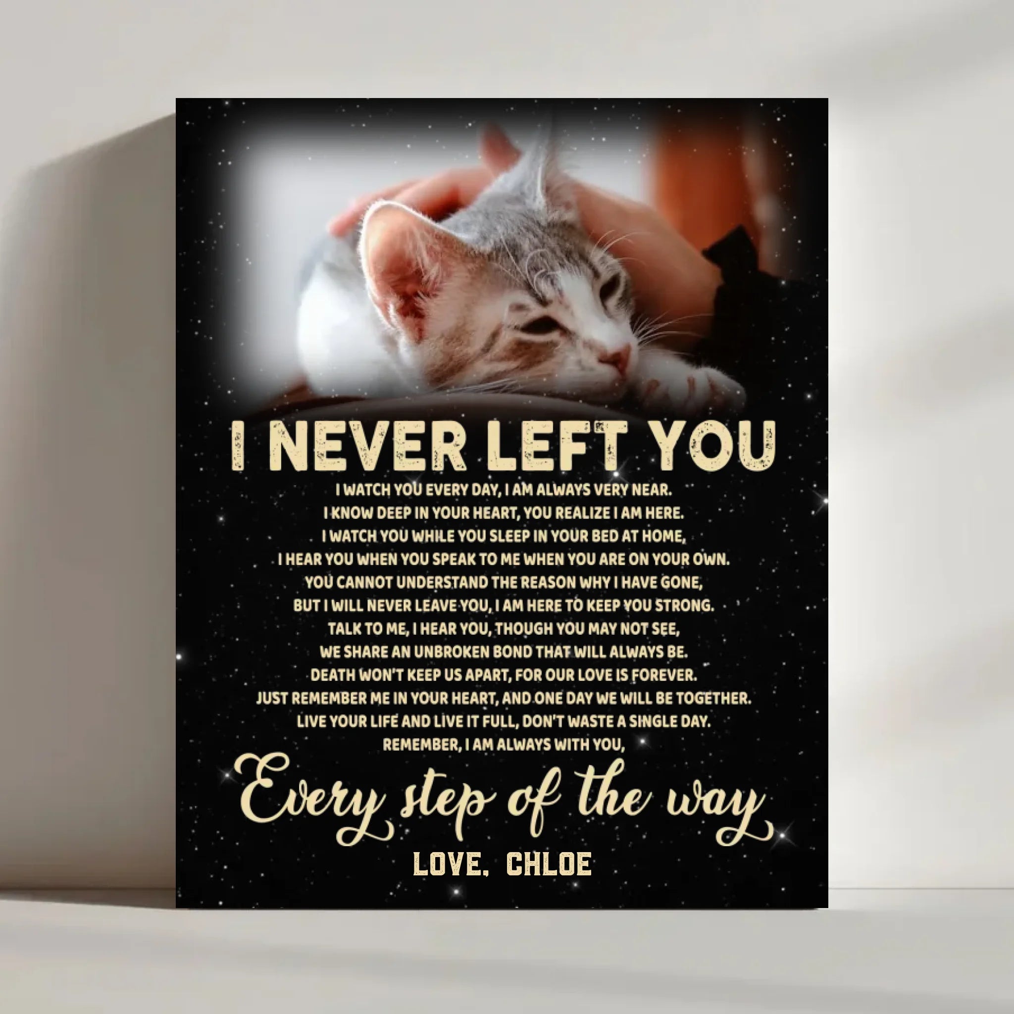I Never Left You Cat Poem | Custom Cat Memorial Canvas Print
