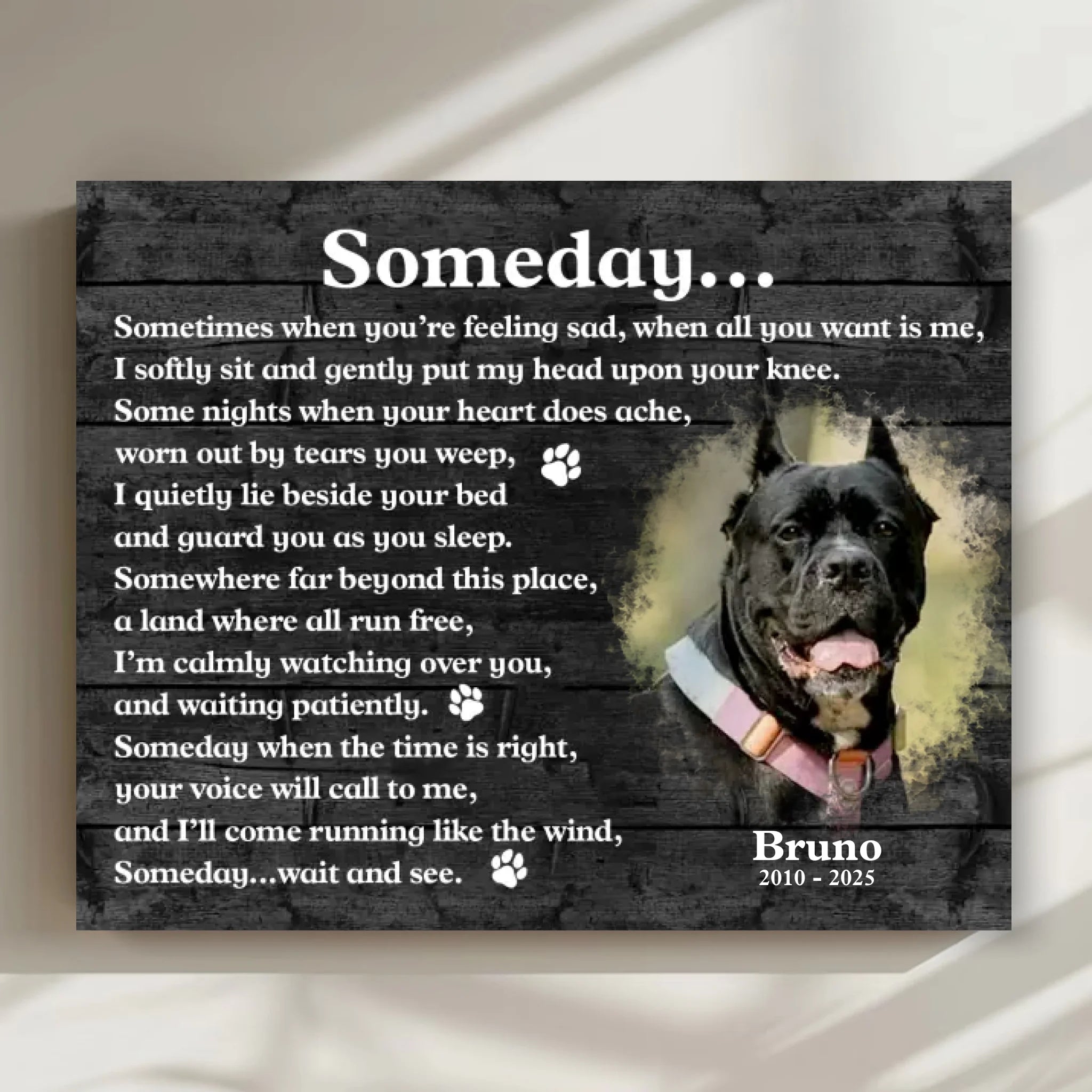 Someday Dog Poem | Custom Dog Memorial Canvas Print