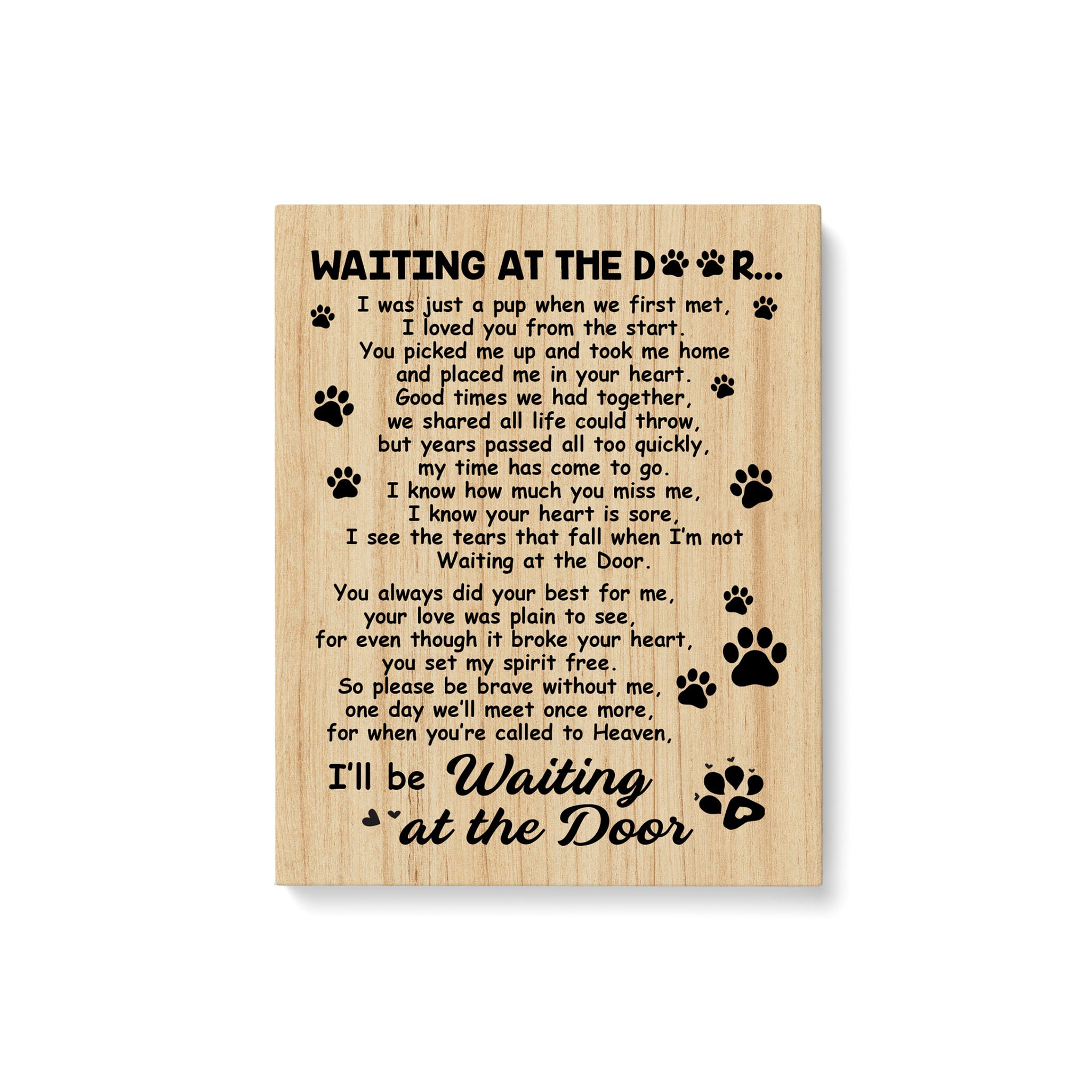 Waiting At The Door Dog Poem | Dog Memorial Canvas Print
