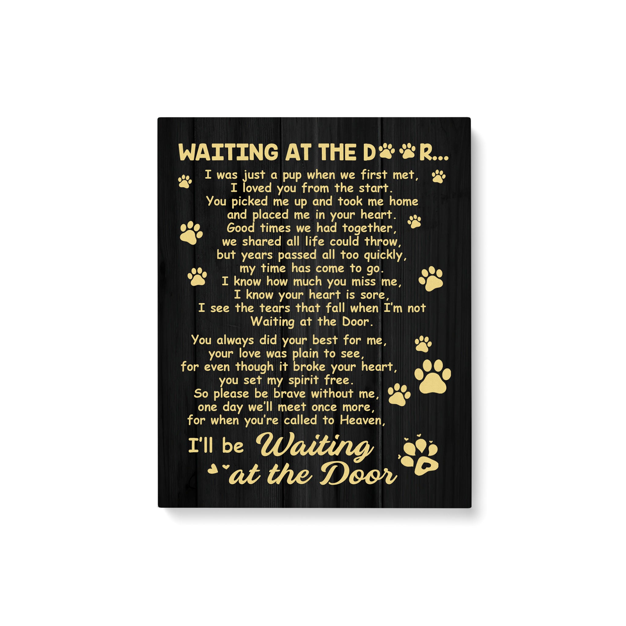 Waiting At The Door Dog Poem | Dog Memorial Canvas Print