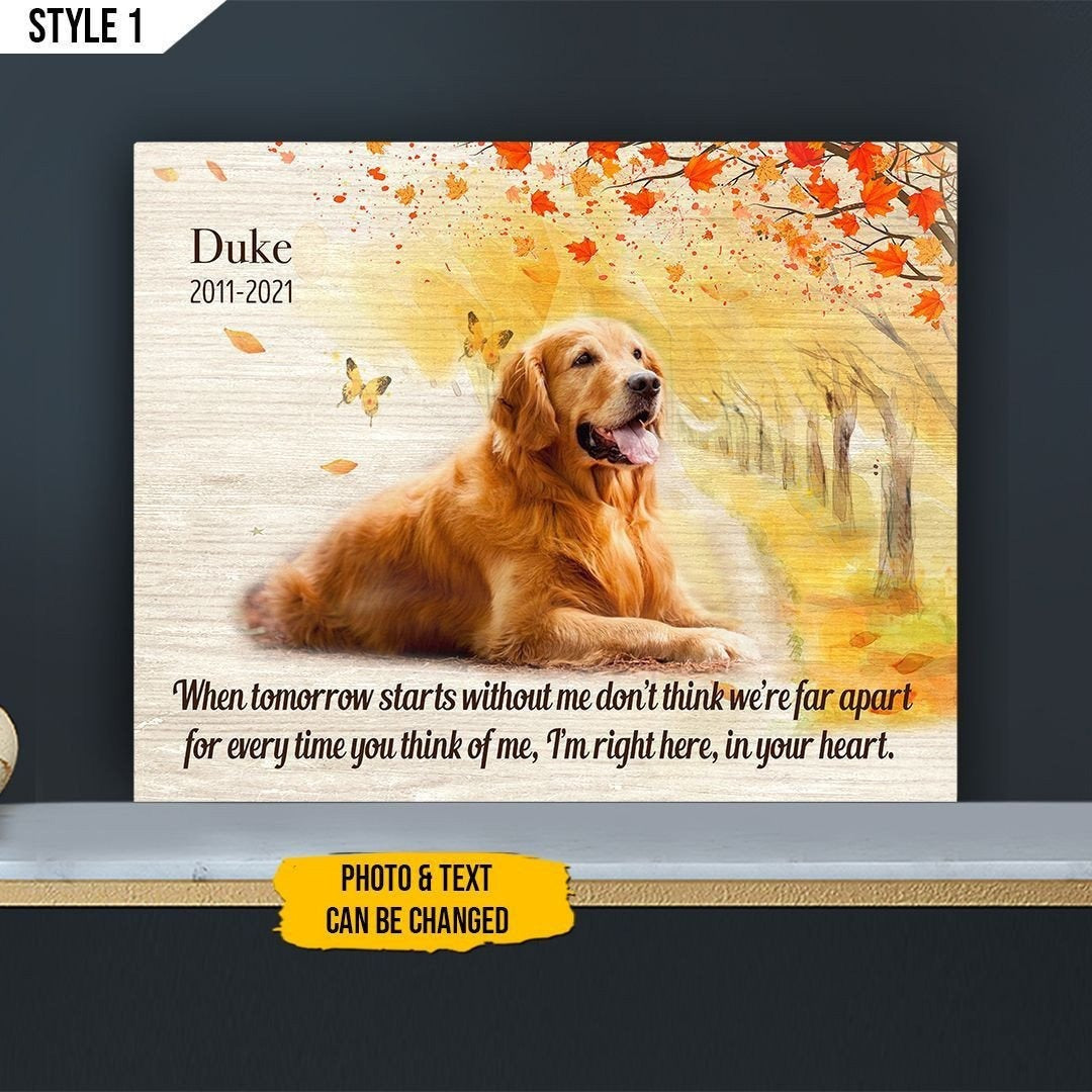 Losing Dog Quote | Custom Dog Memorial Canvas Print | 4 Seasons